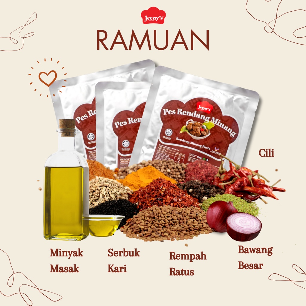 Pes Rendang Minang Paste Rendang Paste Rendang Daging Rendang Ayam ...